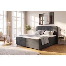 Home Affaire Boxbett &raquo;AMRUM, Polsterbett mit Bettkasten, inkl. Taschenfederkernmatratze H3&laquo; mit Kaltschaumtopper, Chenille-Bezug, 120x200 & 180x200 cm