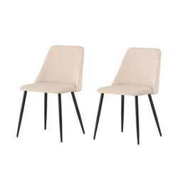 Esszimmerstuhl () Polsterstuhl, weicher Bezug, Stahlbeine, gepolstert, modern Polyester, Polyurethan, Stahl B/H/T: 48cm x 83cm, Samtoptik Samtoptik