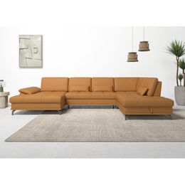OTTO home Wohnlandschaft &raquo;Costello U-Form, B: 363 cm mit Sitztiefen-, Armteilverstellung &&laquo; 3 Nierenkissen, optional Schlaffunktion & Bettkasten gelb 