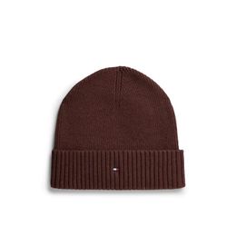 Tommy Hilfiger Herren Strickm&uuml;tze &raquo;TH FLAG PIMA COTTON BEANIE&laquo; Beanie mit Logostickerei, mit Kaschmiranteil Unisex braun Einheitsgr&ouml;&szlig;e