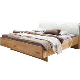 Wiemann Holzbett &raquo;Cardiff, Bettgestell, Bettrahmen, teilmassiv, mit Polsterkopfteil&laquo; Belastbarkeit 110/220 Kg, 4-fache h&ouml;henverstellbar, MADE IN 