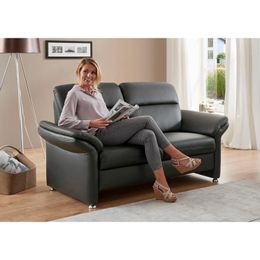 Die PlanBar 2-Sitzer &raquo;PN-EM16031, Breite 170 cm, ohne Kopfst&uuml;tzen&laquo; Echtleder mit Federkern grau B/H/T: 170cm x 96cm x 92cm, Glattleder TORRO, 