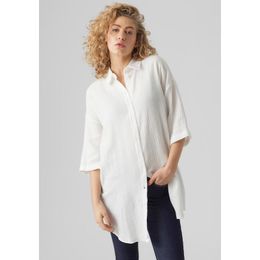 V&eacute;ro Moda Vero Moda Damen Hemdblusenkleid &raquo;VMNATALI 3/4 LONG OVERSHIRT NOOS&laquo; Sommerkleid, mit 3/4 &Auml;rmel wei&szlig; S, N-Gr