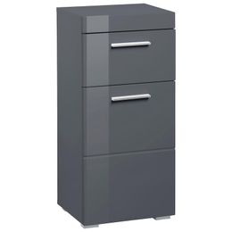 Welltime Unterschrank &raquo;Avena&laquo; Badezimmerkommode mit 1 Schublade und 1 T&uuml;r - Ma&szlig;e (B/T/H) 37/31/79 cm grau graumatt, B/H/T: 37cm x 79cm x 31cm, 