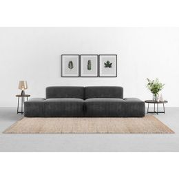 Trendmanufaktur Big-Sofa &raquo;Braga Japandi-Design, toller Sitzkomfort, Designsofa&laquo; in moderner Optik, mit hochwertigem Kaltschaum grau 88% Polyester, 12%
