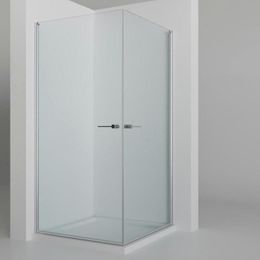 Welltime Eckdusche &raquo;Firenze&laquo; Rahmenloses Design mit extravaganten Griffen, 6mm ESG transparent B/H/T: 90cm x 190cm x 90cm,mit Antikalk-Versiegelung