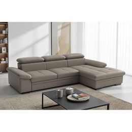 Sit & More sit&more Ecksofa &raquo;Viola, Leder, L-Form, B: 260 cm, mit Armteil- und Kopfteilvertsellung&laquo; optional mit Schlaffunktion beige B/H/T: 260cm x 73cm x 174cm