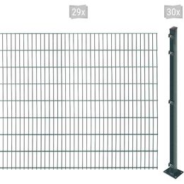 Arvotec Doppelstabmattenzaun &raquo;EASY 163 zum Aufschrauben&laquo; Zaunh&ouml;he 163 cm, Zaunl&auml;nge 2 - 60 m grau Kunststoff, Stahl H/L: 163cm x 58m, Pfosten: 30 Stk.