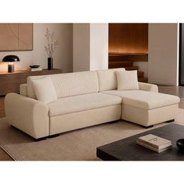 OTTO home Ecksofa &raquo;KIVELLA Cord-Struktur, L-Form, 240 cm&laquo; Schlaffunktion(146/240), Bettkasten, Cord-Struktur-Mix B/H/T: 240cm x 76cm x 51cm, Cord