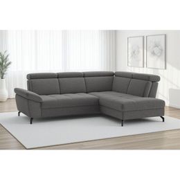 Sit & More sit&more Ecksofa &raquo;Vanity; L-Form, B. 254 cm&laquo; Inkl.Sitz-,Kopf-und Armteilverstellung 100% Polyester B/H/T: 254cm x 84cm x 197cm, Flachgewebe, Ottomane 