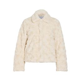 Vila Damen Kurzjacke &raquo;VIDORTE NEW L/S JACKET/PB&laquo; Aus Kunstfell mit Knopfleiste beige 38