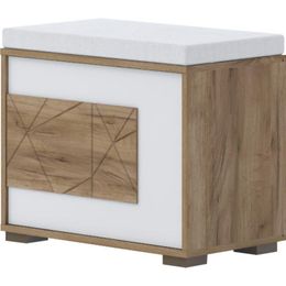 OTTO home Schuhbank &raquo;Stela&laquo; (H/B/T): 52,5/62,4/35,7cm, hochwertig UV lackiert, mit Sitzkissen wei&szlig; B/H/T: 62,4cm x 52,5cm x 35,7cm