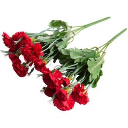 Kunstblume &raquo;Nelkenbusch&laquo; rot Kunststoff &Oslash;/H: 15cm x 35cm, 2 Stk.