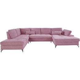 OTTO home Wohnlandschaft &raquo;Costello U-Form, B: 363 cm mit Sitztiefen- & Armteilverstellung&laquo; optional Schlaffunktion & Bettkasten lila 100% Polyester;