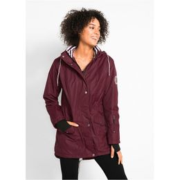 bonprix Damen bonprix Funktionsjacke mit Kapuze Parka-Form, hinten l&auml;nger, 2-Wege-Rei&szlig;verschlu&szlig; rot 54