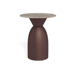 ACTONA GROUP Beistelltisch &raquo;Ferrol Kaffeetisch &ndash; elegant & kompakt mit grauer Marmorplatte&laquo; Grauer Toronto Marmor, mattes Bronze-Stahlgestell. &Oslash;: 40 