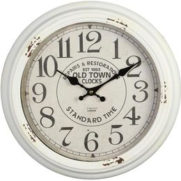 AMBIENTE HAUS Wanduhr &raquo;Wanduhr - weiss 37cm&laquo; wei&szlig; B/H/T: 37cm x 37cm x 5cm