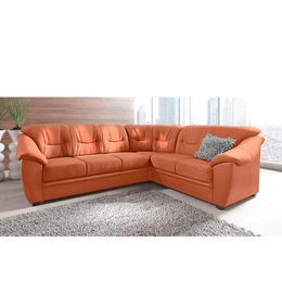 Sit & More sit&more Ecksofa &raquo;Savona L-Form, B. 262 cm, Komfortsitz, Eckcouch mit Stoff- & Lederwahl&laquo; optional Schlaffunktion, Liegefl. 120x195 cm orange 
