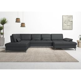 OTTO home Wohnlandschaft &raquo;Costello U-Form, B: 363 cm mit Sitztiefen-, Armteilverstellung &&laquo; 3 Nierenkissen, optional Schlaffunktion & Bettkasten 