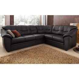 Sit & More sit&more Ecksofa &raquo;Savona L-Form, B. 262 cm, Komfortsitz, Eckcouch mit Stoff- & Lederwahl&laquo; optional Schlaffunktion, Liegefl. 120x195 cm schwarz 