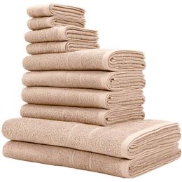 OTTO home Handtuch Set &raquo;Inga, Duscht&uuml;cher, Handt&uuml;cher, G&auml;stet&uuml;cher, Seift&uuml;cher&laquo; 10 Walkfrottier Handt&uuml;cher mit feiner Bord&uuml;re, 100% Baumwolle, 