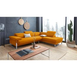 W.Schillig Ecksofa &raquo;finn, toller Sitzkomfort, L-Form, hochwertige Verarbeitungsdetails&laquo; German Design Award 2016, Fu&szlig;gestell Chrom gl&auml;nzend, Breite 