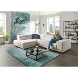 Die PlanBar Ecksofa &raquo;MP-IN15053 L-Form breiter Schenkel&laquo; wahlweise mit Kopfteilverstellung und manueller Vorziehbank beige 100% Polyester B/H/T: 323cm
