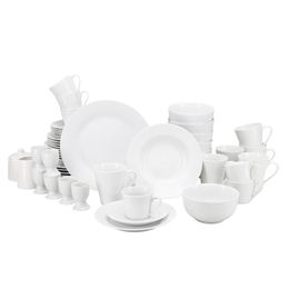 OTTO home Geschirr-Set &raquo;Babbette&laquo; Moderne Optik, Zeitloses Design, Beliebig kombinierbar wei&szlig; Porzellan 50 Stk.