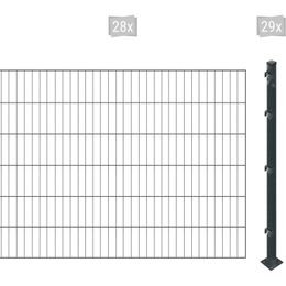 Arvotec Einstabmattenzaun &raquo;ESSENTIAL 120 zum Einbetonieren&laquo; Zaunh&ouml;he 120 cm, Zaunl&auml;nge 2 - 60 m grau Kunststoff, Stahl H/L: 120cm x 56m, Pfosten: 29 Stk.