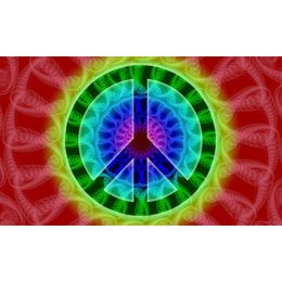 papermoon Fototapete &raquo;Psychedelisches Friedenszeichen&laquo; bunt Vlies B/L: 5m x 2,8m, Rollen: 1