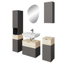 Badm&ouml;bel-Set &raquo;Quickset 394&laquo; Komplett-Set, 5 Stk. tlg. grau Einheitsgr&ouml;&szlig;e