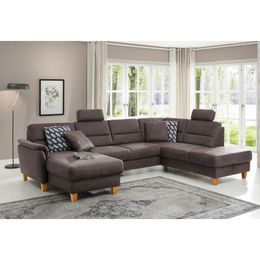 Home Affaire Wohnlandschaft &raquo;Palmera U-Form, B: 308 cm, gro&szlig;e Stoff + Leder Auswahl&laquo; mit Schlaffunktion, optional Bettkasten, Federkern, XXL-