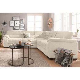 Sit & More sit&more Ecksofa &raquo;Montego L-Form, B: 256 cm, gro&szlig;e Stoffauswahl, Komfortsitzh&ouml;he 46 cm&laquo; mit Schlaffunktion, optional Schubkasten mit Stauraum beige 