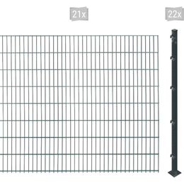 Arvotec Doppelstabmattenzaun &raquo;ESSENTIAL 163 zum Aufschrauben&laquo; Zaunh&ouml;he 163 cm, Zaunl&auml;nge 2 - 60 m grau Kunststoff, Stahl H/L: 163cm x 42m, Pfosten: 22 Stk.