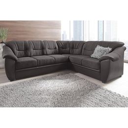 Sit & More sit&more Ecksofa &raquo;Savona L-Form, B. 262 cm, Komfortsitz, Eckcouch mit Stoff- & Lederwahl&laquo; optional Schlaffunktion, Liegefl. 120x195 cm braun 