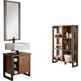 Home Affaire Badm&ouml;bel-Set &raquo;Detroit, Bad im Industrialdesign, 3-teiliges Badezimmer&laquo; Set, 3 Stk. tlg. gelb Einheitsgr&ouml;&szlig;e