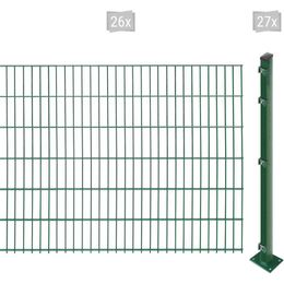 Arvotec Doppelstabmattenzaun &raquo;EASY 123 zum Aufschrauben&laquo; Zaunh&ouml;he 123 cm, Zaunl&auml;nge 2 - 60 m gr&uuml;n Kunststoff, Stahl H/L: 123cm x 52m, Pfosten: 27 Stk.