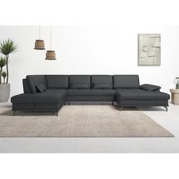 OTTO home Wohnlandschaft &raquo;Costello U-Form, B: 363 cm mit Sitztiefen-, Armteilverstellung &&laquo; 3 Nierenkissen, optional Schlaffunktion & Bettkasten 