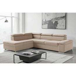 Sit & More sit&more Ecksofa &raquo;Valantine L-Form, B: 272 cm, Armteilverstellung, Kopfteilverstellung&laquo; optional Schlaffunktion, Komfortsofa, modern braun 100% 