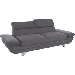 COTTA 3-Sitzer &raquo;Enterprise, B: 233cm, modernes Einzelsofa&laquo; Big-Sofa, mit Armteilverstellung & Kopfteilverstellung grau Struktur (100% Polyester );