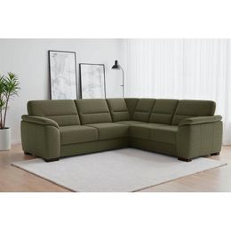 Sit & More sit&more Ecksofa &raquo;Montego L-Form, B: 256 cm, gro&szlig;e Stoffauswahl, Komfortsitzh&ouml;he 46 cm&laquo; mit Schlaffunktion und Schubkasten mit Stauraum gr&uuml;n 100% 