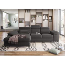 Sit & More sit&more Ecksofa &raquo;Cabrio L-Form, B: 295 cm, mit Sitztiefen-, Arm- & Kopfteilverstellung&laquo; 2 Nierenkissen, Federkern, mit Schlaffunktion und Stauraum 