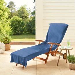 Dyckhoff Handtuch &raquo;Stuhlauflage / Liegeauflage&laquo; Schonbezug mit Einschubtasche blau Frottier, Frottier B/L: 70cmx200cm, 1 Stk., Frottier