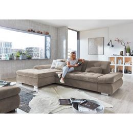 Die PlanBar Ecksofa &raquo;MP-IN17004 L-Form, Breite 331 cm, Federkern-Polsterung&laquo; inkl. Sitztiefenverstellung, wahlweise weitere Funktionen beige 100% 