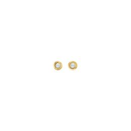 Calvin Klein Damen Paar Ohrstecker &raquo;TWISTED BEZEL SOLITAIRE&laquo; mit Preciosa Crystal gold 10mm, Edelstahl