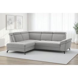 Sit & More sit&more Ecksofa &raquo;Vanity; L-Form, B. 254 cm&laquo; Inkl.Sitz-,Kopf-und Armteilverstellung 100% Polyester B/H/T: 254cm x 84cm x 197cm, Chenille, Ottomane 