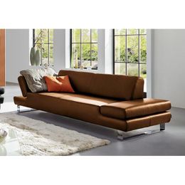 W.Schillig 3-Sitzer &raquo;taboo Designsofa mit hohem Sitzkomfort, Breite 232cm, Sitztiefe 69cm&laquo; mit &Uuml;bertiefe, inklusive Armlehnenverstellung braun 