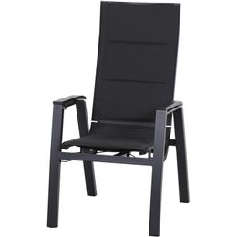 siena GARDEN Gartensessel &raquo;MILANO Relax Move Sessel&laquo; Gestell aus Aluminium matt anthrazit, Bezug padded dunkelgrau schwarz B/H/T: 73cm x 110cm x 59cm