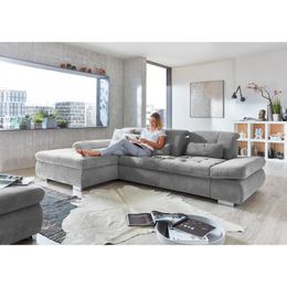Die PlanBar Ecksofa &raquo;MP-IN17004 L-Form, Breite 331 cm, Federkern-Polsterung&laquo; inkl. Sitztiefenverstellung, wahlweise weitere Funktionen silber 100% 