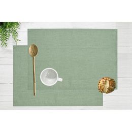 OTTO home Platzset &raquo;Aolva&laquo; 45 x 30 cm, Strukturiert, modern, basic, Esszimmer, Wohnzimmer, Deko gr&uuml;n Obermaterial: 100% Polyester B/L: 45cm x 30cm, 2 